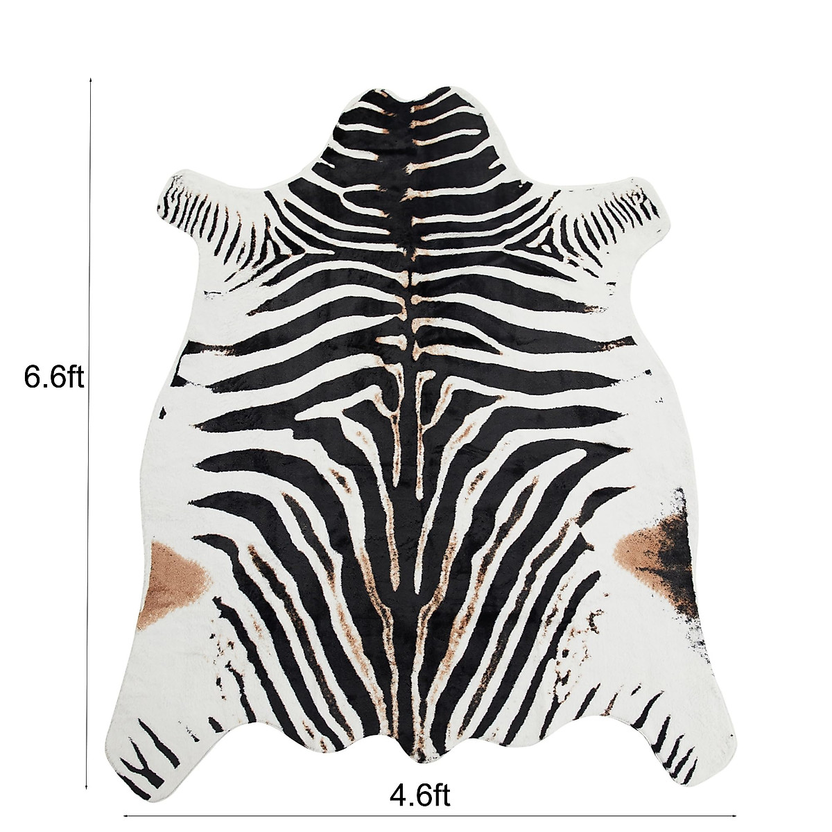 MustMat Zebra Rug for Living Room Decor(4.6ft x 6.6ft) - Faux Fur Animal Print Carpet in Black and White - Perfect for Bedroom, Office, or Nursery