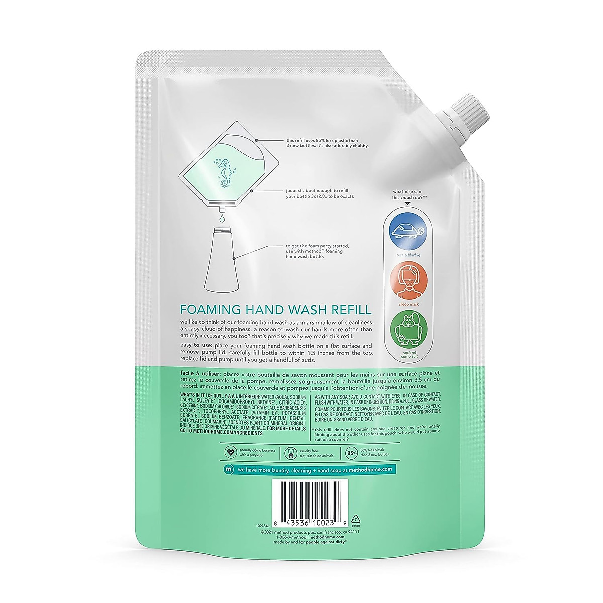 Method Foaming Hand Soap, Refill, Coconut Water, 28 Oz, 28 Fl Oz