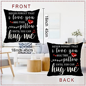 pinata I Love You Gifts for Him/Her, Double Sided Printing Cute Boyfriend Girlfriend Black Pillow Cover, Long Distance Relationship Gifts, Sweetheart Birthday Valintine Day Gifts for Women