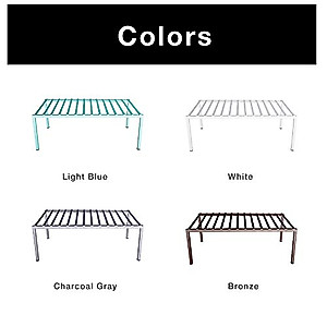 Smart Design Premium Cabinet Storage Shelf - Set of 6 - Large 16 x 8.5 Inch - Steel Metal Frame - Rust Resistant Coating - Counter, Pantry, Shelf Organization - Kitchen - White