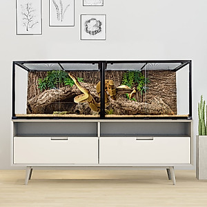 OIIBO Upgrade Extra-Long Reptile Terrarium, 72" x 24" x 24" Extra Large Spliceable Reptile Glass Tank with Double Front Sliding Doors for Adult Reptiles Boa Snake Bearded Dragon Gecko Etc