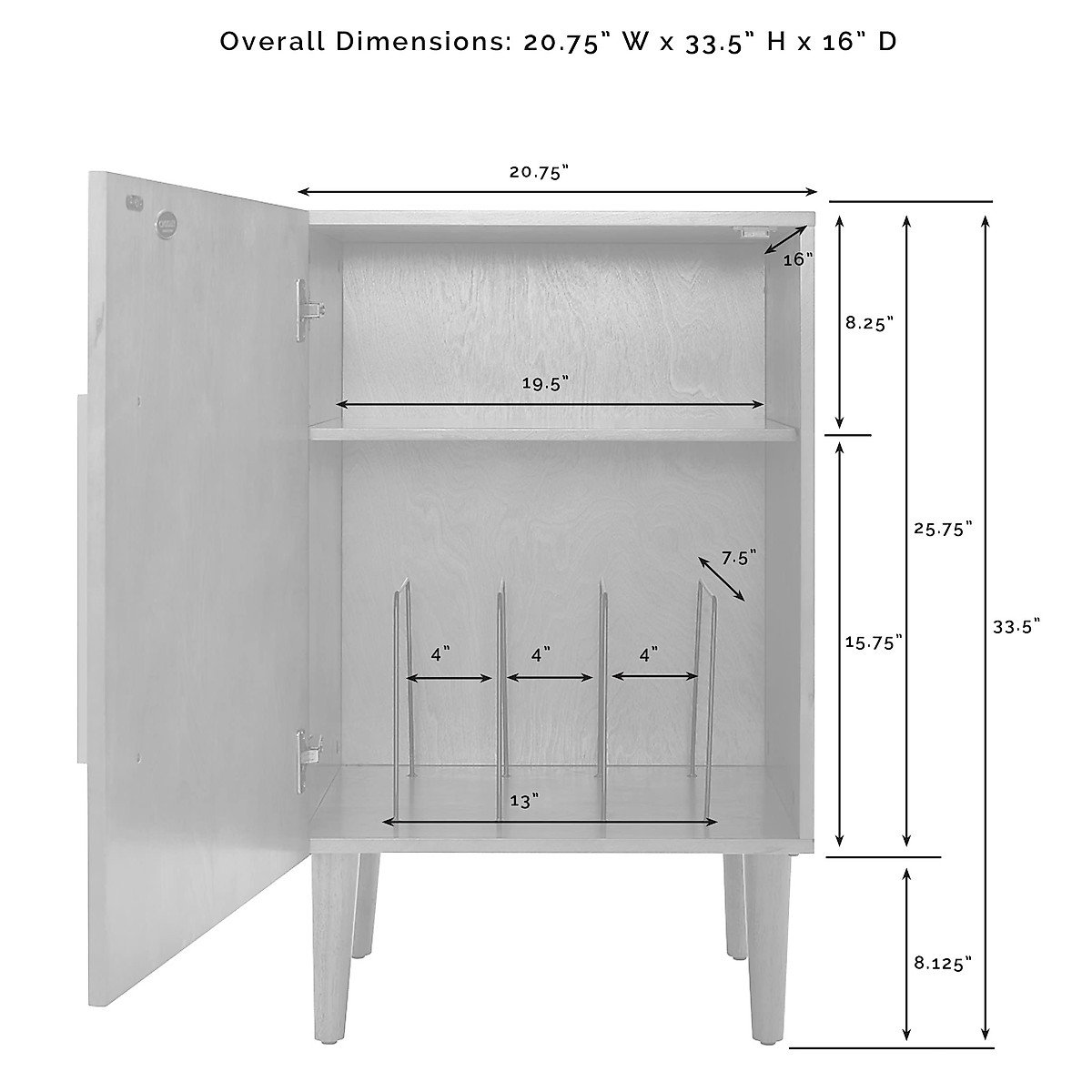 Crosley Furniture Everett Player Stand with Storage for Vinyl Records, Mahogany