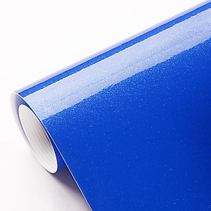 HOHOFILM Gloss Diamond Blue Vinyl Wrap Film with Air Release Easy to Install Adhesive Film for Vehicle Car Vinyl 60"x12"