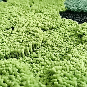 UKELER Cute Moss Bath Rug Shaggy Plush Washable Green Moss Bath Mat for Bathroom Non Slip Absorbent Bathroom Rugs for Shower, Tub, Sink, Toilet, Entry Way, 31''×20''