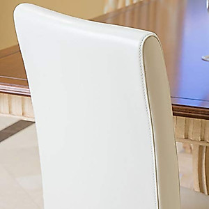 Christopher Knight Home Lissa PU Dining Chairs, 2-Pcs Set, Ivory