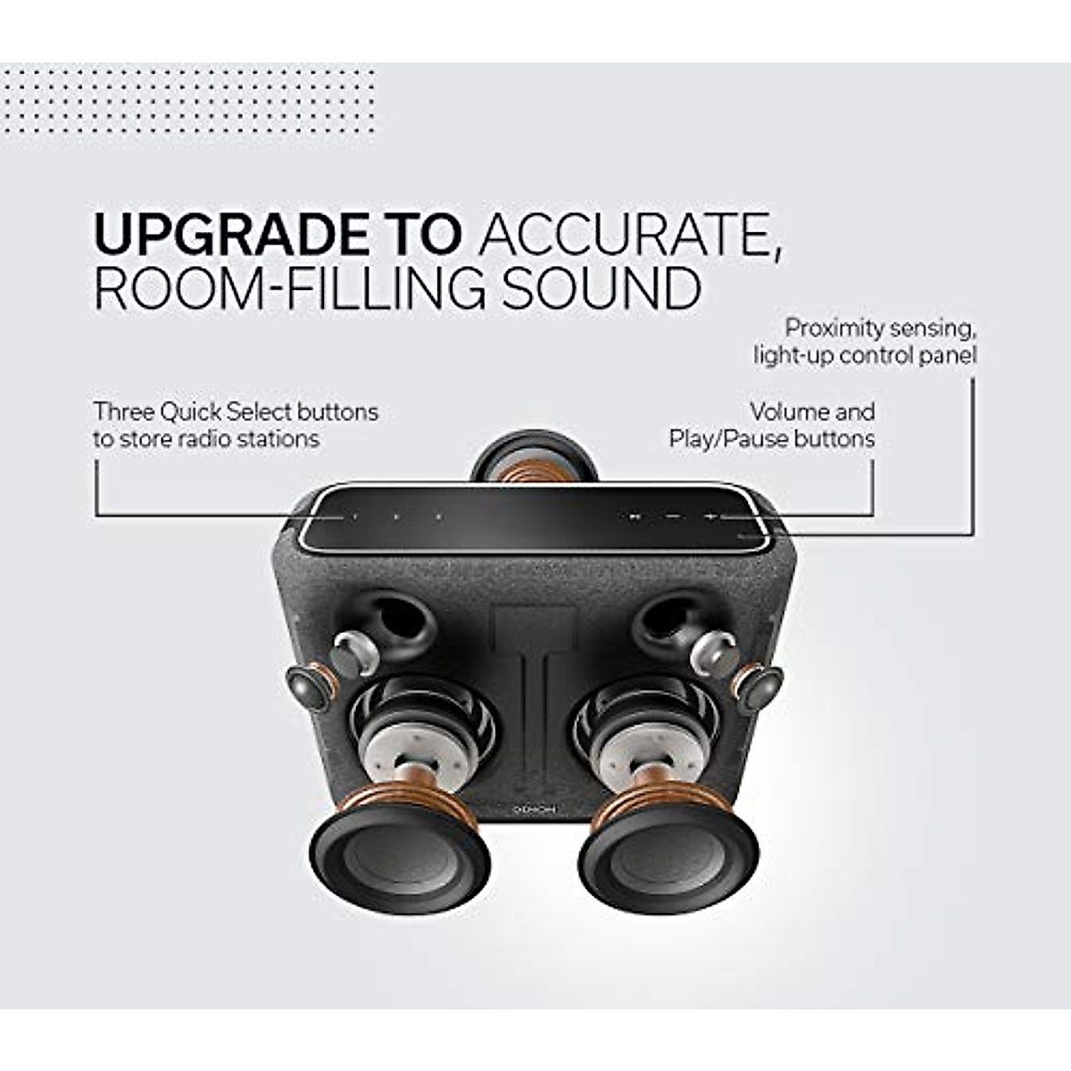 Denon Home 250 Wireless Speaker, HEOS and Alexa Built-in, AirPlay 2, and Bluetooth, Compact Design, Black