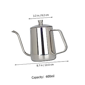 NUOBESTY 2pcs Coffee Pot Goose Neck Tea Pot Camping Coffee Maker Stainless Coffee Maker Coffee Maker Coffee Espresso Maker Kettle Stainless Steel Mini Office Accessories