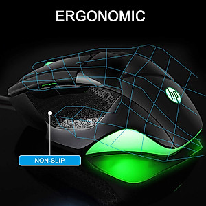 H P USB Gaming Mouse for E-Sports Gaming Adjustable DPI, Wired Backlit G200 Mouse