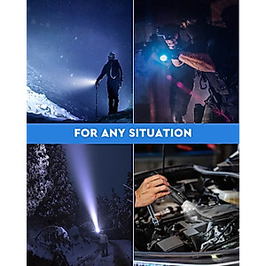 Voph Flashlight 2 Pack, 5 Modes 2000 Lumen Tactical LED Flash Light, High Lumens Bright Waterproof Flashlights, Focus Zoomable Flash Lights for Camping, Gifts for Birthday for Men Women Adult