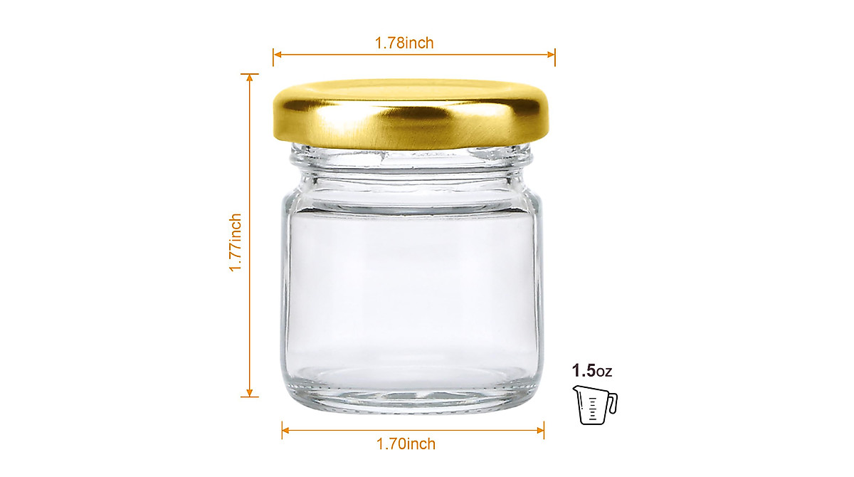 Encheng 1.5oz Mini Glass Jars - Perfect for Crafts & Gifts