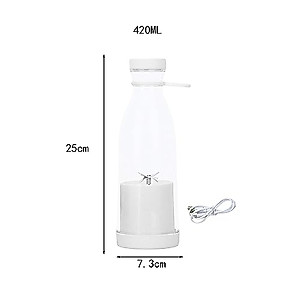 ＫＬＫＣＭＳ Electric Juicer Juice Mixer Office Kitchen Hiking Home Juicer Cup with Lids Personal Travel Blender for Outdoor Smoothies Shakes Watermelon, White