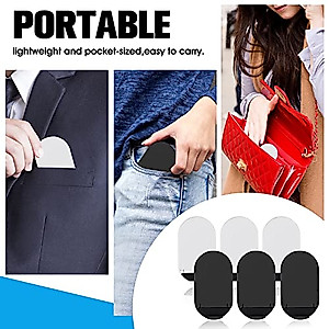TIESOME 6 Pcs Foldable Phone Holder, Universal Oval Shaped Adjustable Mobile Phone Holder Portable Multi-Angle Desktop Holder Compatible with Tablets Smartphones (3 Black,3 White)