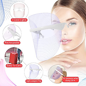 GXDDZM LED Beauty Mask LED Face Mask Light Therapy Red Light Therapy For Face Facial Skin Care Masks Photontherapy Mask 7 Colors Beauty Skin Rejuvenation Mask, Gift For Christmast