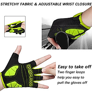 MOREOK-Cycling Gloves Bike Gloves for Men/Women-[5MM Gel Pad] Biking Gloves DEEP Yellow-M