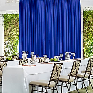 AK TRADING CO. 10 feet x 10 feet Polyester Backdrop Drapes Curtains Panels with Rod Pockets - Wedding Ceremony Party Home Window Decorations - Royal Blue (DRAPE-5x10-ROYAL)