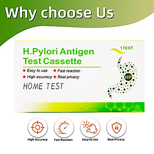 Helicobacter Pylori Stool Test Kits, H. Pylori，h. Pylori Stool (Antigen)10-15 Minutes of Quick Home Testing, The Result is Highly Accurate, Easy to Read and use