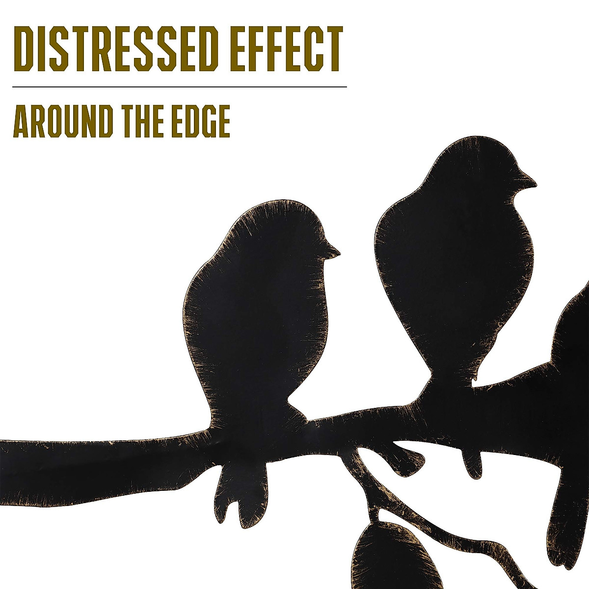 Ridota Metal Wall Art Decor, 6 Birds on the Branch Metal Art Wall Decor Hanging for Indoor Outdoor Home Garden, 24 x 7.5 Inch