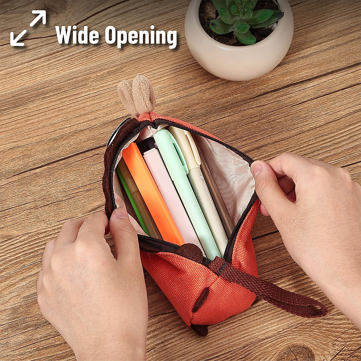 Mr. Pen- Standing Pencil Case, Animal Pencil Pouch, Red Donkey, Kids Pencil Case for Kids, Stand Up Pencil Case, Cute Pencil Pouch for Girls and Boys, Pen Case, Pen Pouch, School Pencil Case Pouch