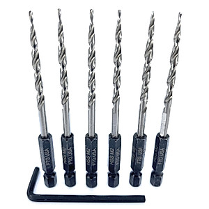 FTG USA Replacement Tapered Countersink Drill Bit Set 6 Pc (#6) 9/64"