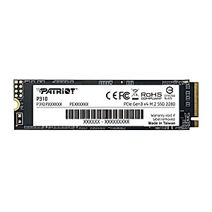 Patriot Memory P310 960GB Internal SSD - NVMe PCIe M.2 Gen3 x 4 - Low-Power Consumption Solid State Drive - P310P960GM28