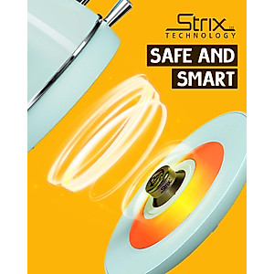 Hazel Quinn 1.7L Electric Kettle with Thermometer, Stainless Steel, 1200W Fast Boil, BPA-free, Cordless, Auto Shut Off - Mint Green