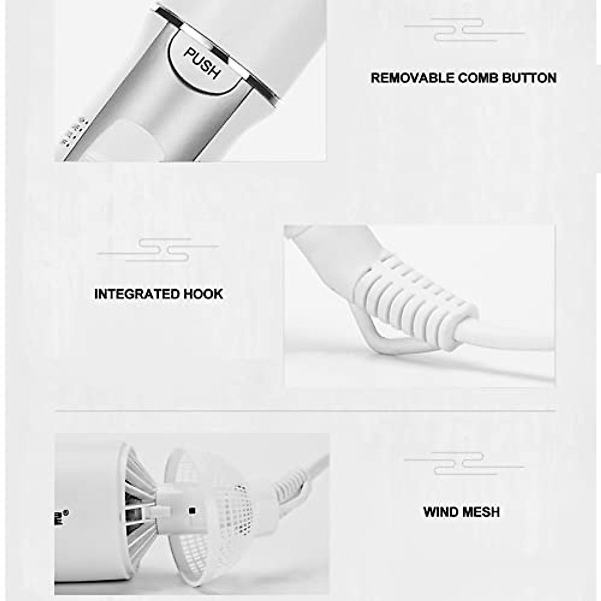 2-In-1 Electric Hair Dryer Styling Tool - Blow Dryer Brush with Teasing Comb, 3 Gear Adjustable Hair Straightener (US Plug)