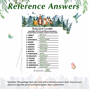 Gersoniel 135 Pieces Woodland Baby Shower Game Cards Forest Animals Baby Shower 5 Games Set Guess Who Mommy or Daddy Game Well Wishes Bingo Game Woodland Creatures Theme with Pencils for Boy Girl