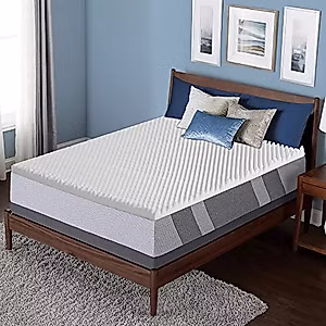 Spring Solution, 1-Inch Convoluted Egg Shell Breathable Foam Topper, Adds Comfort to Mattress, Full, White