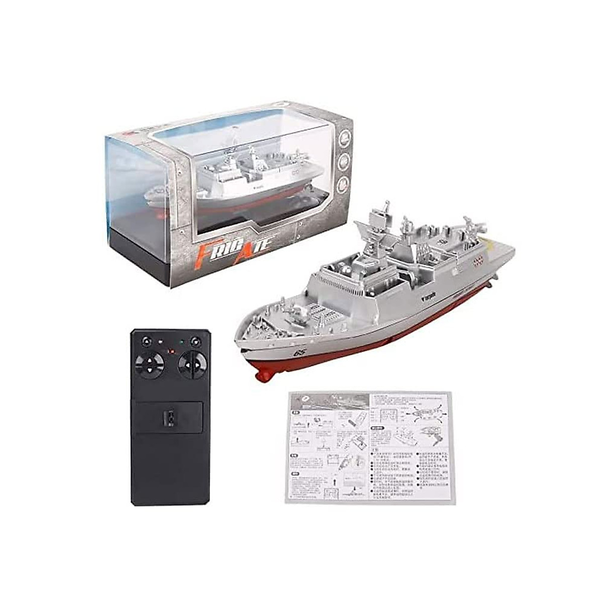 HEBXMF RC Marine Warship Military RC Naval Ship Vessel Model Remote Control Boat Speedboat Yacht Electric Water Kids Toy, Navy Battleship RC Military Model Boat Gifts for Children