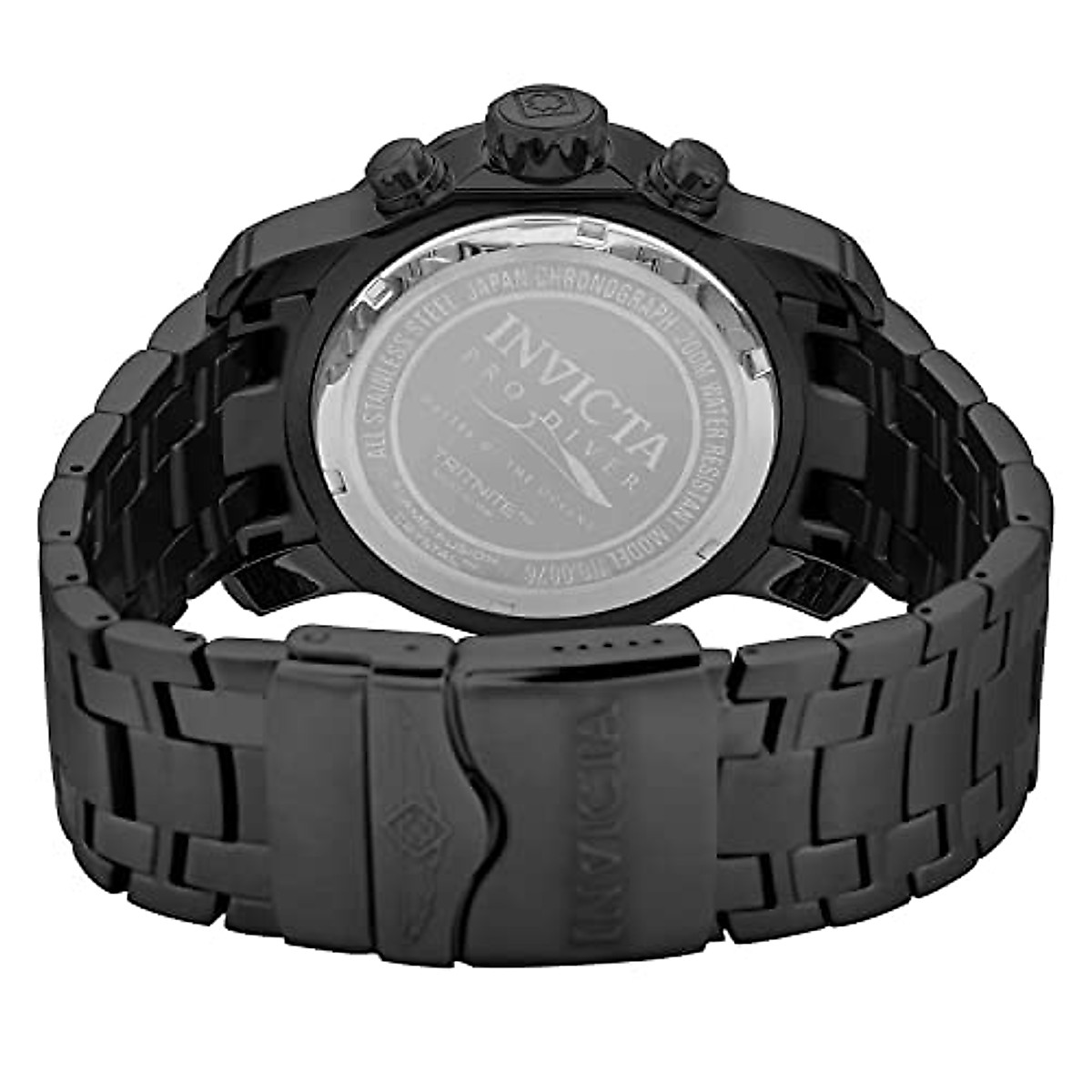 Invicta Men's 0076 Pro Diver Collection Chronograph Black Ion-Plated Stainless Steel Watch