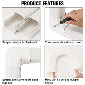 OSMOFUZE 3" W 10Ft L Mini Split Line Set Cover Kit, Air Conditioner Decorative PVC Line Cover Kit for Mini Split AC and Heat Pumps