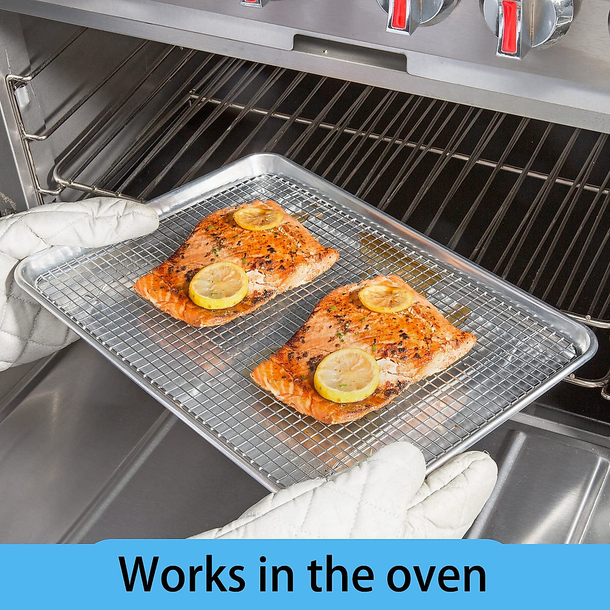 HILELIFE Cooling Rack, Oven Safe, 15 x 10 inches Baking Rack for Oven Cooking, Stainless Steel Wire Rack for Baking