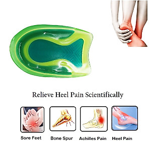 Kids Heel Cups for Heel Pain Sport Shock Absorbing Lightweight Gel Heel Inserts for Kid's with Sensitive Heels, Heel Spurs, Plantar Fasciitis, or Ankle Pain (1 Pairs Kid's Size 3-7 / Women 4-8)