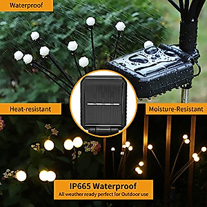Solar Swaying Garden Lights,New Upgraded Solar Firefly Lights Outdoor Waterproof,Solar Vibrant Garden Decorative Lights for Yard Patio Walkway Pathway Courtyard,Warm Light 2 Pack