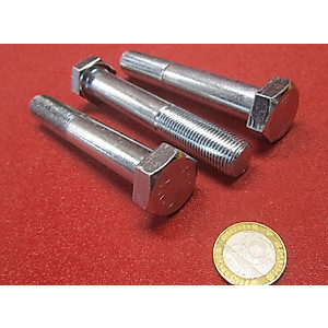 Class 8.8 Zinc Plated Steel Hex Head Bolts PT M16 x 1.5 mm x 100 mm Long 3 pcs.