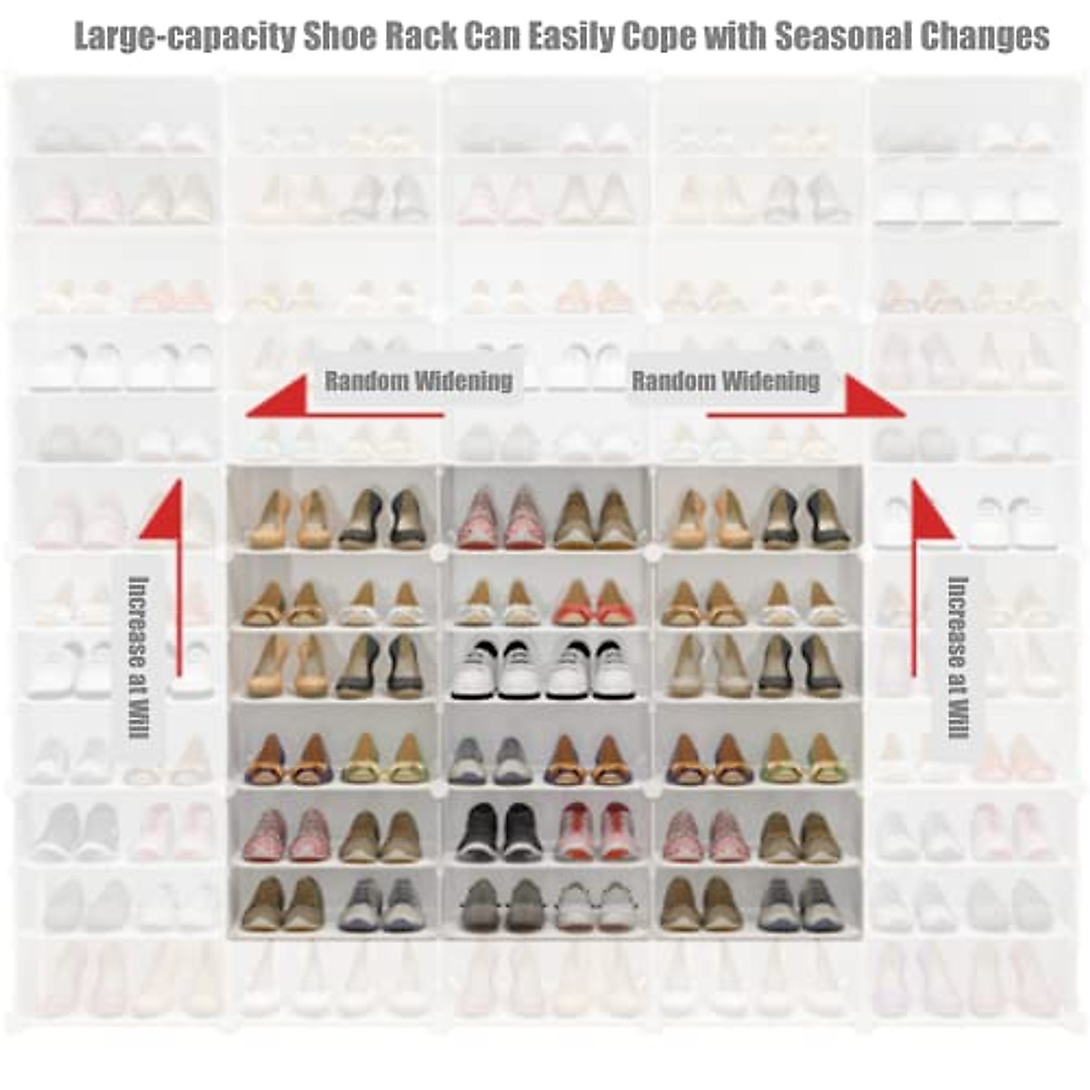 DYRABREST Portable Shoe Rack Shoe Storage Shelf Organizer with Transparent Cover Multifunctional Shoe Cabinet DIY Free Standing Shoes Rack for Entryway