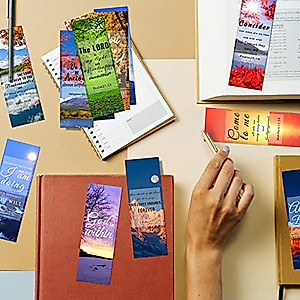 150 Pcs 50 Styles Bible Verse Bookmarks Double Sided Inspirational Scripture Christian Book Marks Motivational Book Markers Religious Bible Bookmark for Women Men Kids Christian Gifts Church Supplies