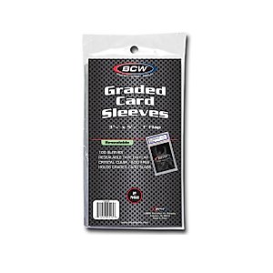 BCW Resealable Graded Card Sleeves -100ct | Clear Polypropylene Protection for PSA, Beckett & More | Secure Adhesive Strip | Fits Trading Cards, Sports Cards, Collectibles