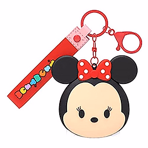 Disney womens Tsum 3D Character Design Handy Mirror Keychain Hand Strap, Metal Chain Keyring, Minnie Mouse, Medium