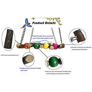 OMYZERO 3Pcs Bird Parrot Toys Swing Hanging, Bird Cage Accessories Toy Perch Ladder Chewing Toys Hammock for Parakeets,Cockatiels,Lovebirds,Conures,Budgie,Macaws,Lovebirds,Finches and Other Small Pets