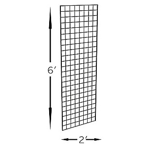 Only Hangers - Commercial Grade Gridwall Art Display Panels - Z Unit Includes Three 2' X 6' Panels