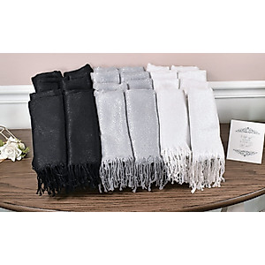 Sparkling Metallic Evening Shawl Wrap Scarf for Wedding Prom Party Dress 80" x 27" (Silver)