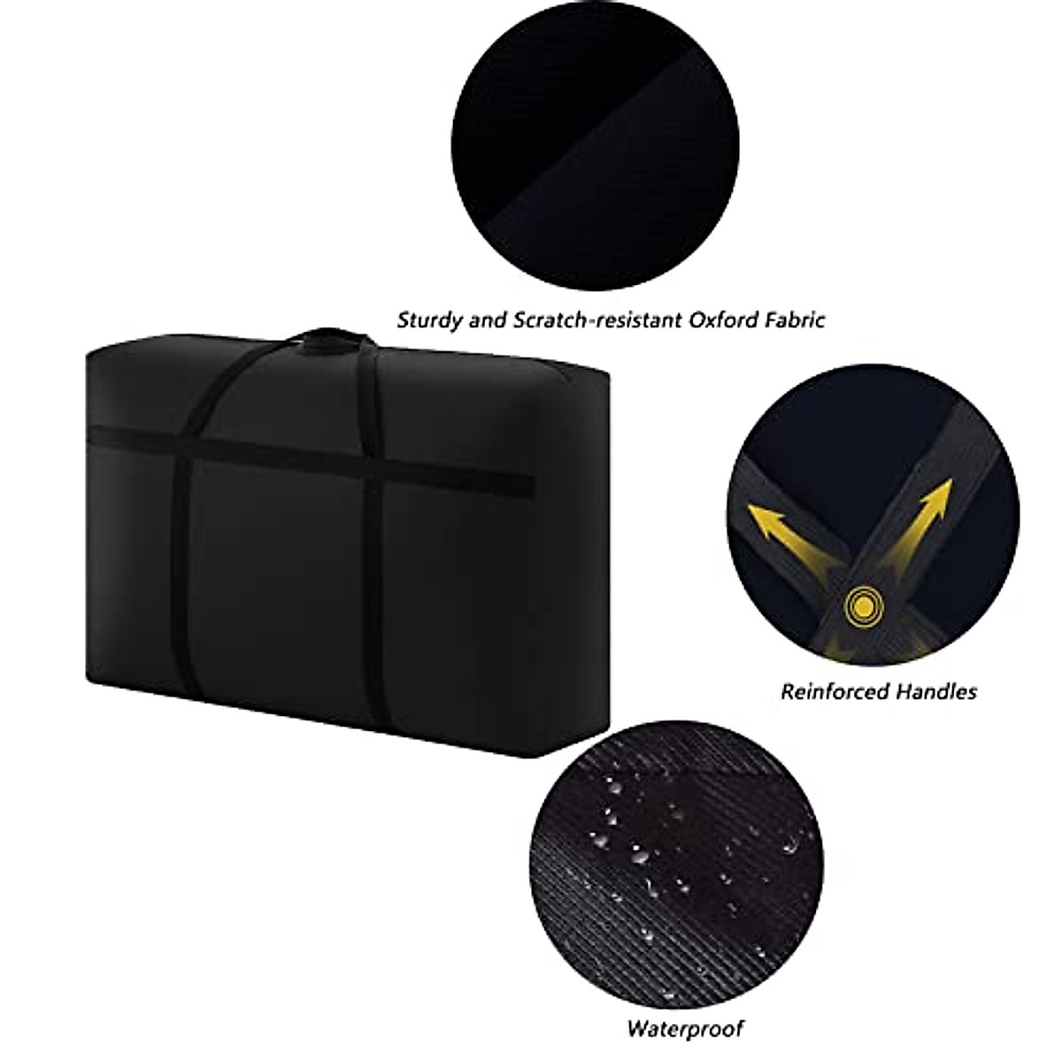 WITERY Large Storage Bags 180L 2PCS Waterproof Moisture Proof with Zipper Back to School Carry Bag for Comforters Blankets Clothes Quilts and Towels,Thick Under Bed Storage Bag Moving Bag USD$2899USD$28.99