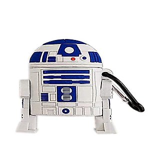 for Air Pods Pro Case, 3D Anime Cartoon Funny Kawaii Cute Design Fun Case for Air pods Pro Case Headphone Accessories with Keychain for Girls Teens Boys Kids Women Unisex (R2D2-PRO)