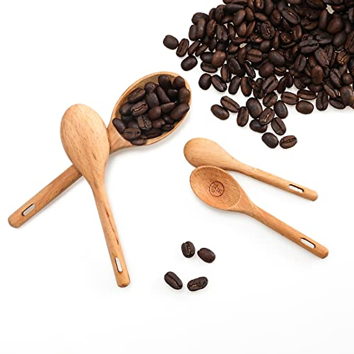 Wood Measuring Cups and Spoons Set of 8, Handcrafted with Wood Polish Finish - Natural Wooden Measuring Cups Measuring Spoons for Measuring Dry Ingredients for Baking Cooking, Kitchen accessories Gift