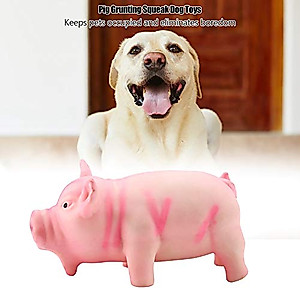JOROBURO Dog Chew Toy, Durable Cute Pig Grunting Squeak Latex Pet Chew Toys, Pet Soft Teething Rubber Pick Up Sticks Toy for Dog Puppy Dental Care (Pink)