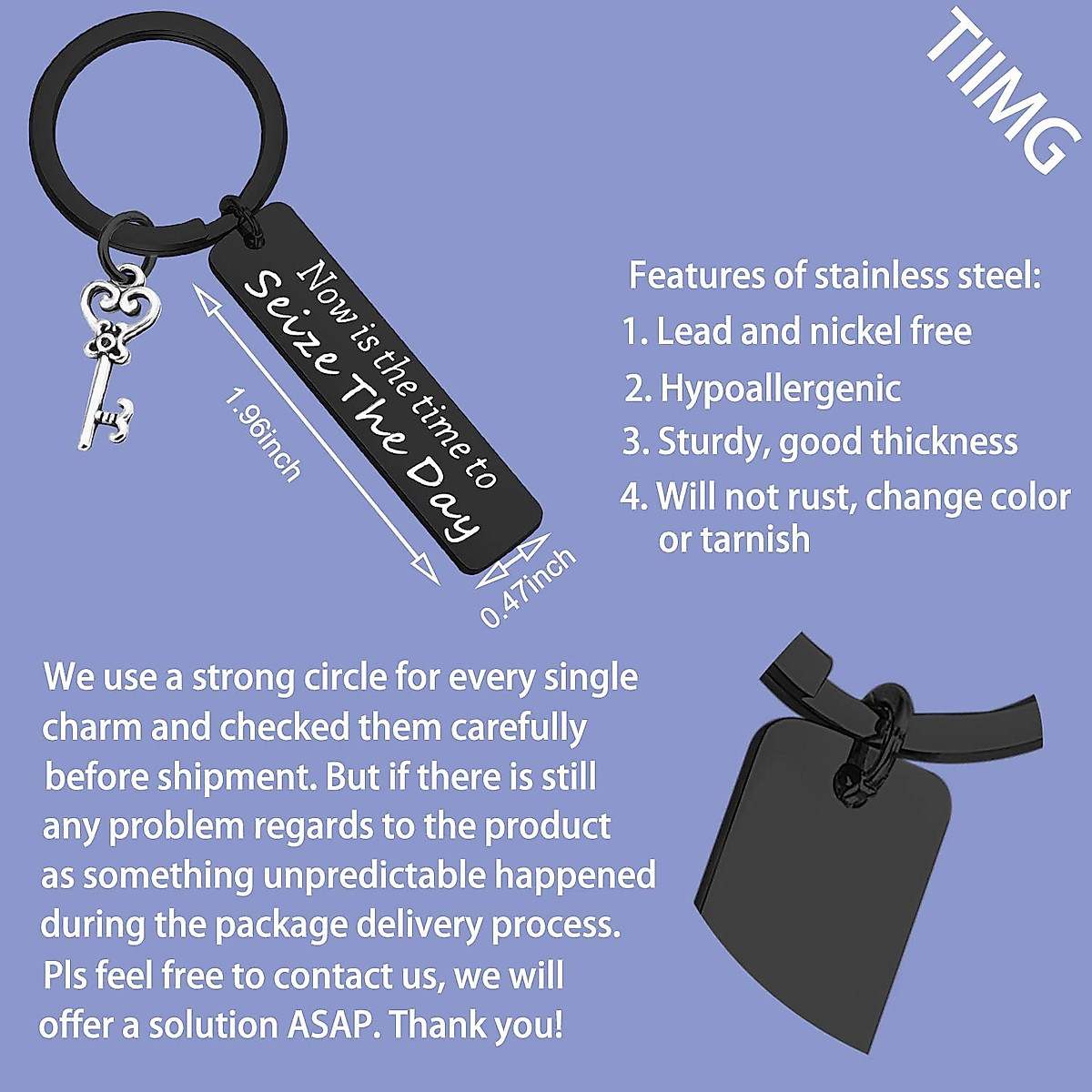 TIIMG Newsies Inspired Gift Now Is The Time To Seize The Day Musical Theatre Keychain Newsies Gift Broadway Musical Gift (seize to day black)
