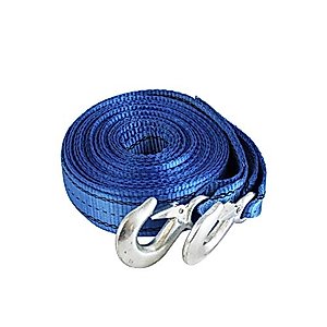 TEXALAN 4.5 Ton 2 Inch x 30 Ft. Polyester Tow Strap Rope 2 Hooks 9000lb Towing Recovery