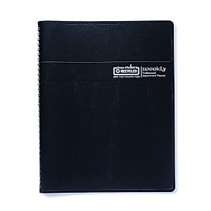 House of Doolittle Recycled Professional Weekly Planner, 15-Minute Appts, 11 x 8.5, Black Wirebound Soft Cover, 12-Month (Jan to Dec): 2023