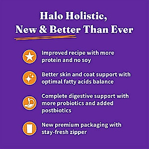 Halo Holistic Adult Dog Grain Free Cage-Free Chicken & Sweet Potato Recipe 3.5 lb Bag
